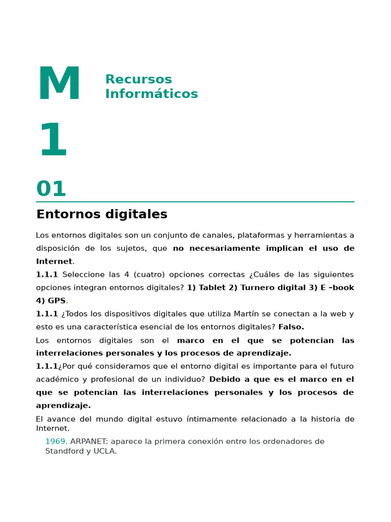 Resumen Modulo 1 - Recursos Informaticos | PDF