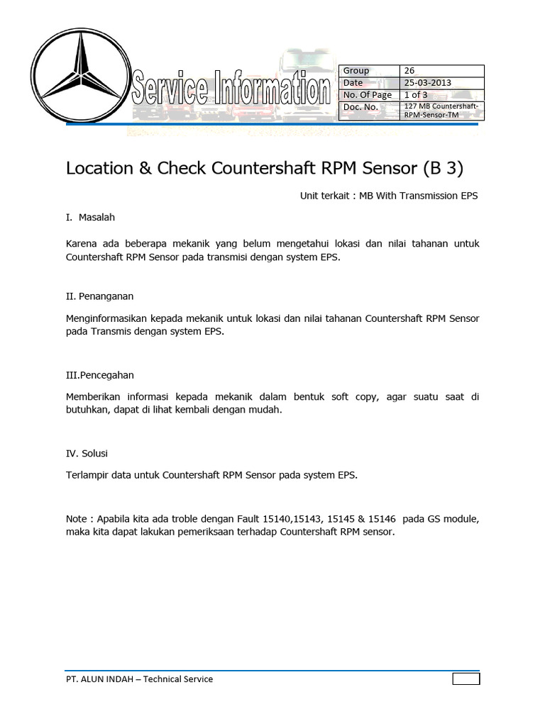 Countershaft RPM Sensor Guide | PDF | Automotive Technologies | Motor ...