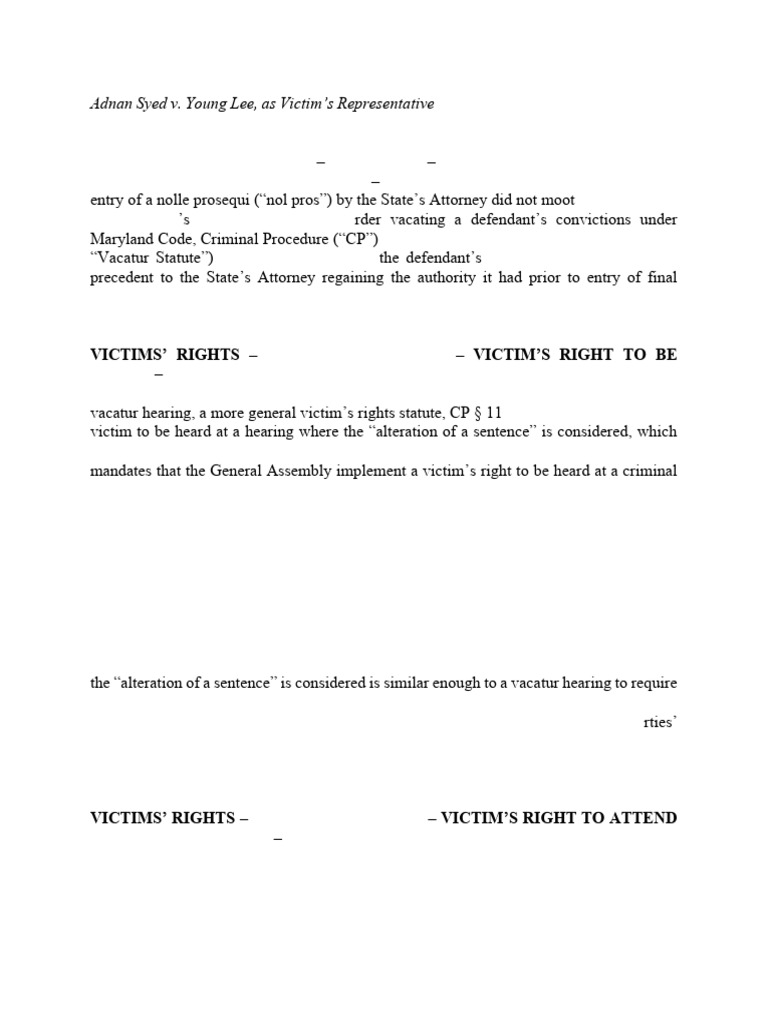 Appellate Jurisdiction - Mootness - Entry of Nolle Prosequi After ...