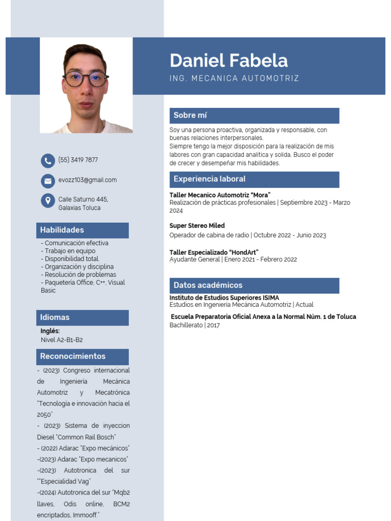 Currículum Daniel Fabela | PDF