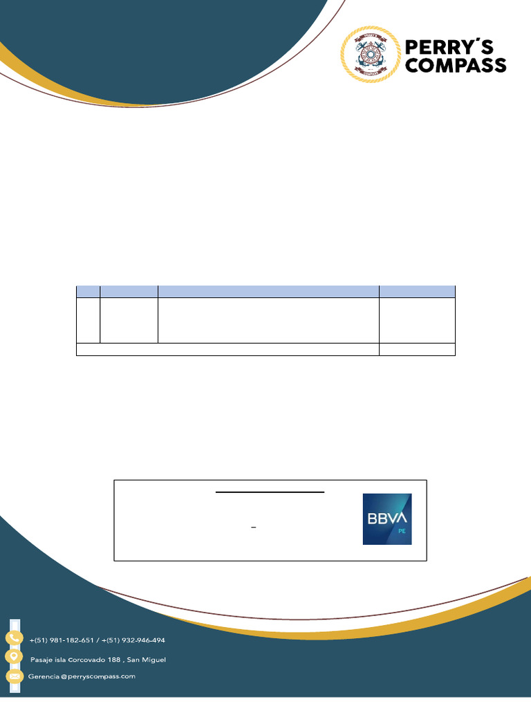 COTIZACIÓN #035 - C - 2024 Calibracion de Compas Magnetico A La Ep EP DON RAUL, INVERSIONES ...