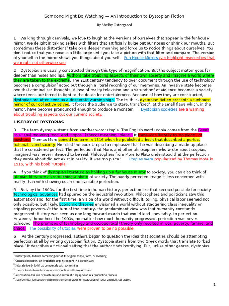 Dystopian Informational Text | PDF