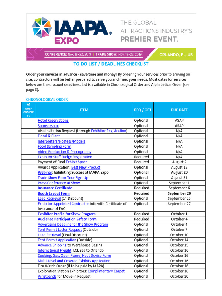 To Do List and Deadlines Checklist Template | PDF