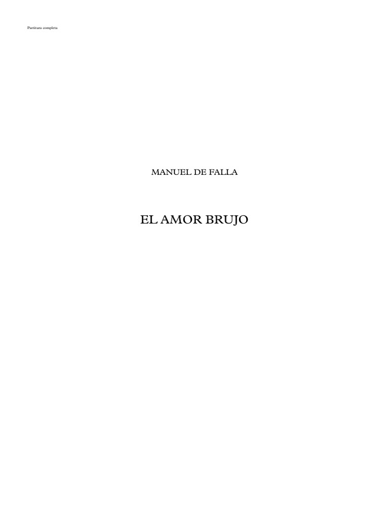 El Amor Brujo - Completa | PDF