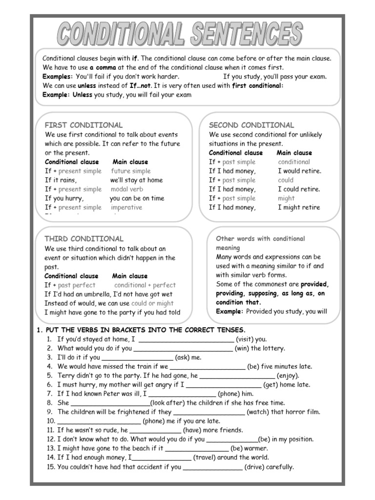 Conditional Exercise | PDF | Syntax | Linguistic Morphology