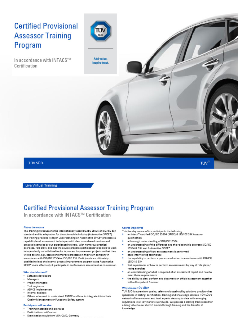 Certified Provisional Assessor Training Program | PDF