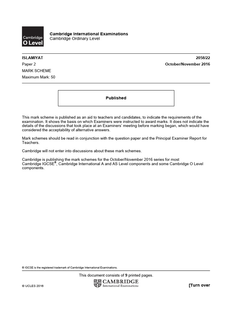 2058 All Past Paper Marking Scheme Merged | PDF