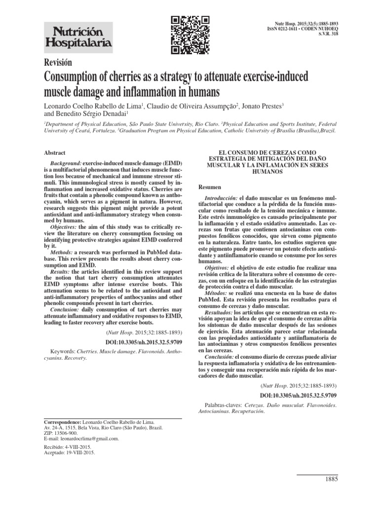 Consumption of Cherries As A Strategy To Attenuate Exercise-Induced ...