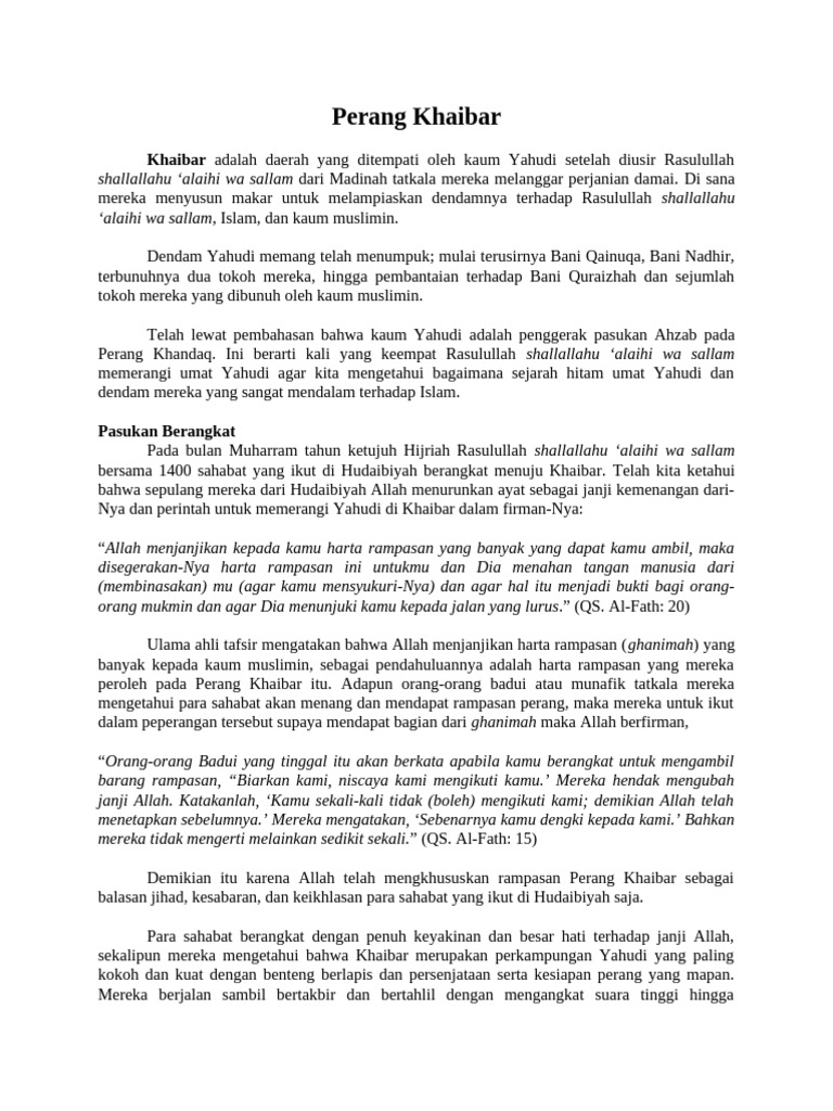 Perang Khaibar | PDF