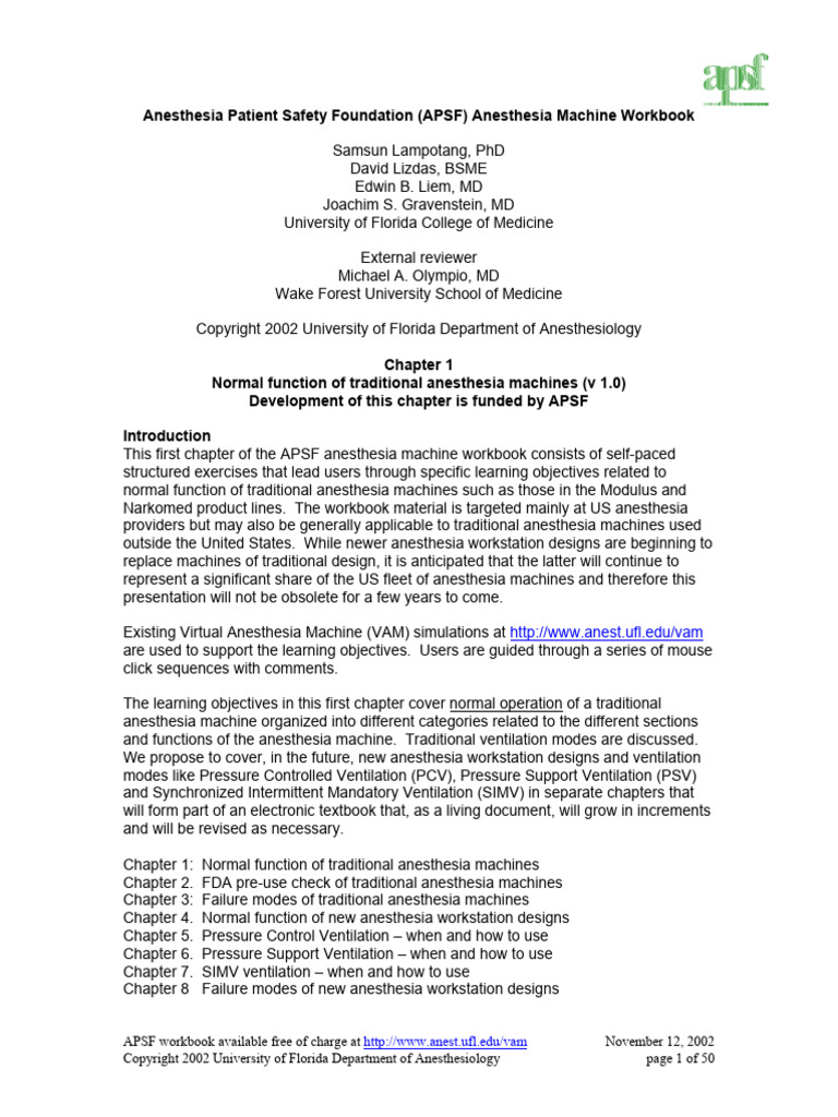 Anesthesia Patient Safety Foundation (APSF) AnesthesiaMac... | PDF
