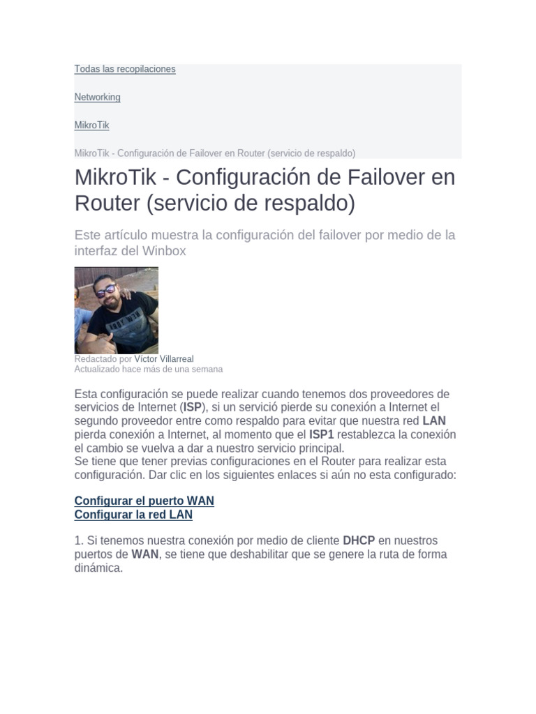Failover WAN Mikrotik | PDF