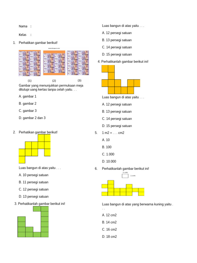 Soal MTK Luas Dan Volume | PDF