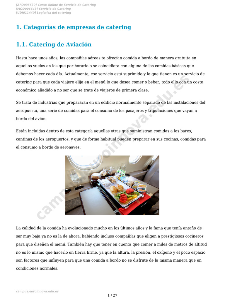 UNIDAD 3 - Logística del catering | PDF