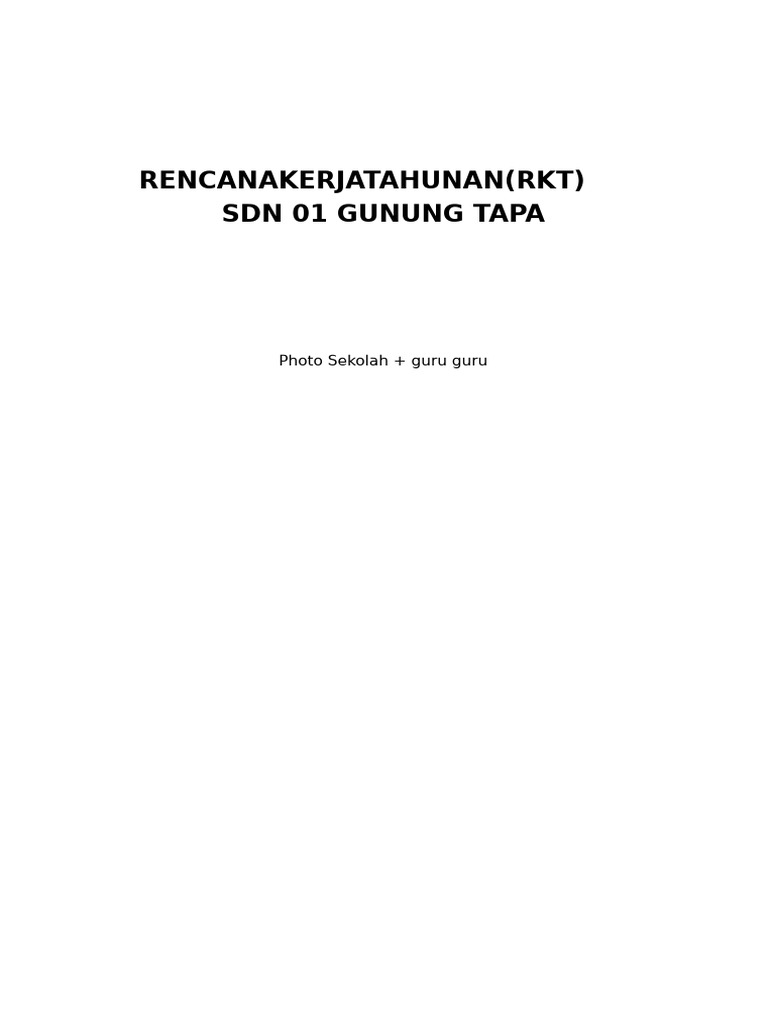 Contoh RKT - SD 2024 | PDF