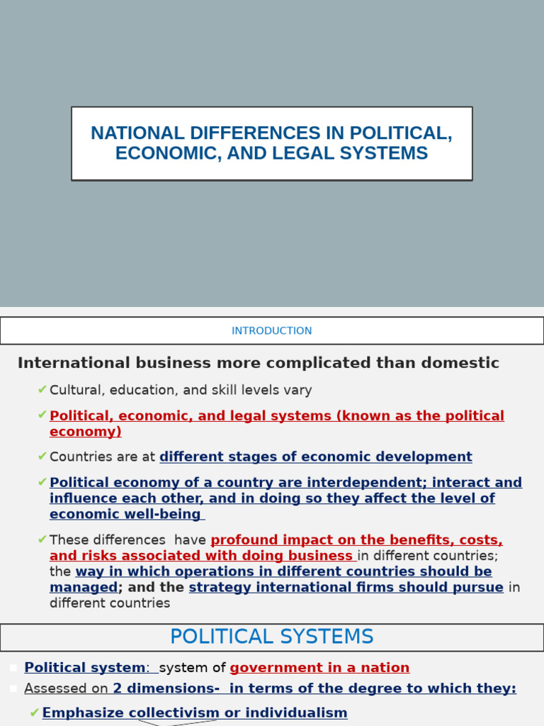 Political Economy - National Differences Lec 3 | PDF | Cost Of Living ...