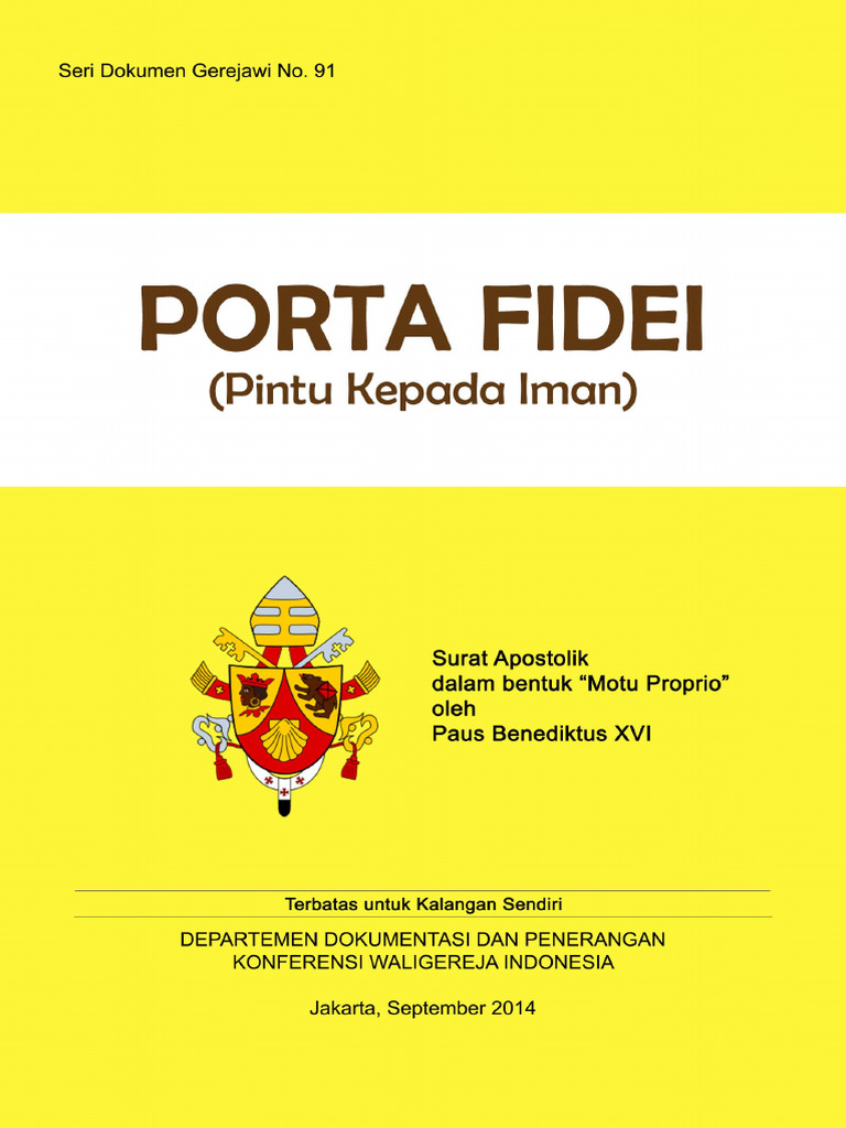 Seri Dokumen Gerejawi No 91 Porta Fidei 2 Pdf