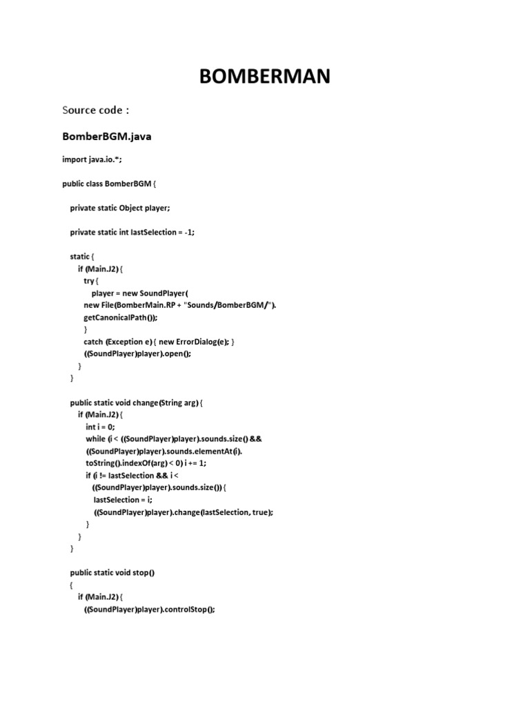 Bomber Man | PDF | Boolean Data Type | Java (Programming Language)