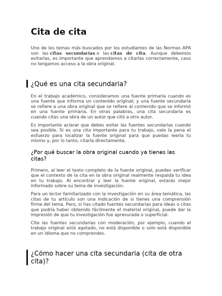 Cita de Cita | PDF