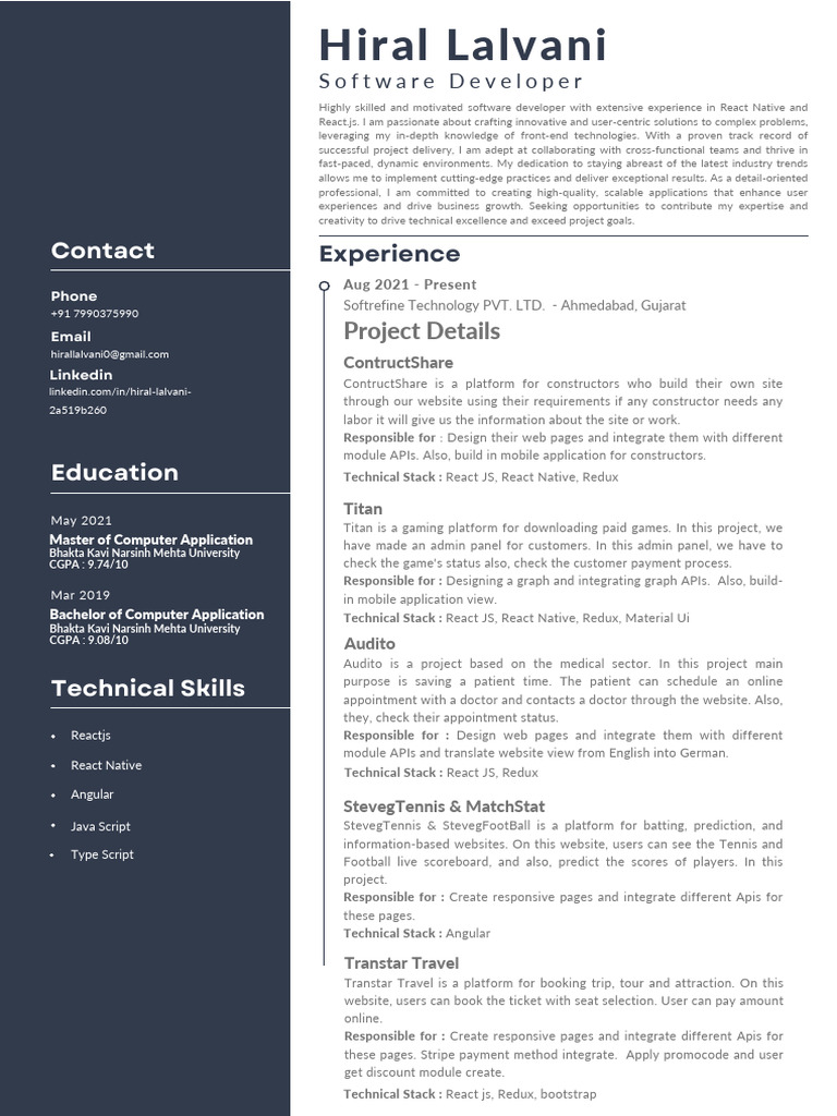 Hiral Lalvani ReactJs | PDF