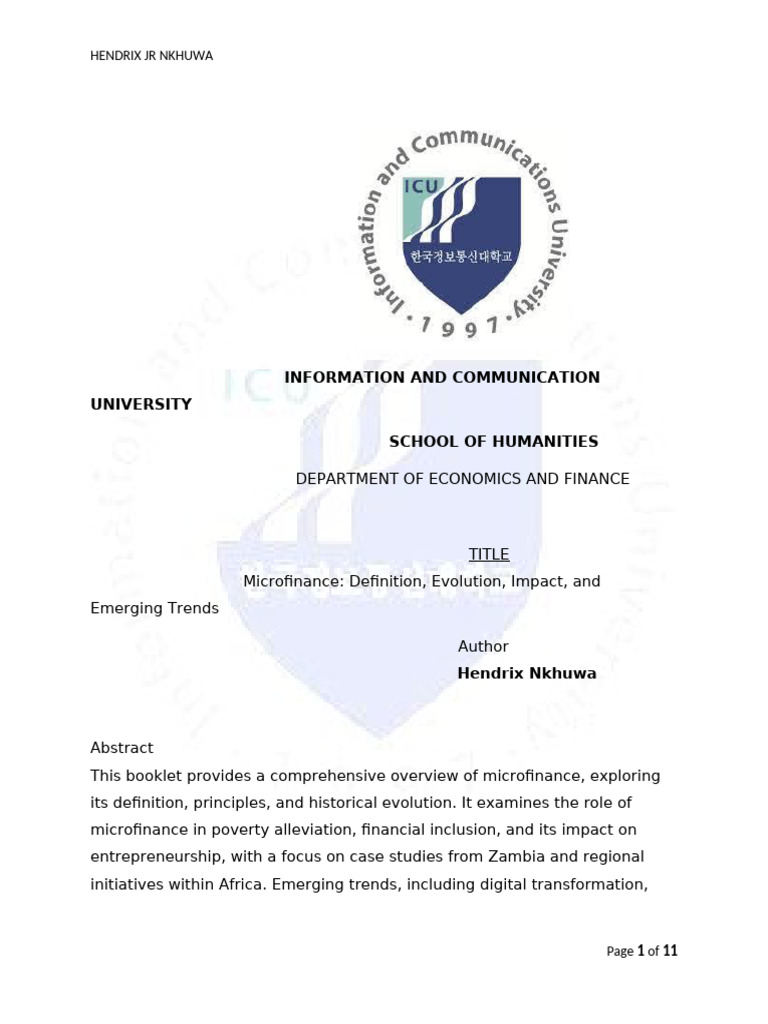 Microfinance Questions | PDF | Microfinance | Financial Inclusion