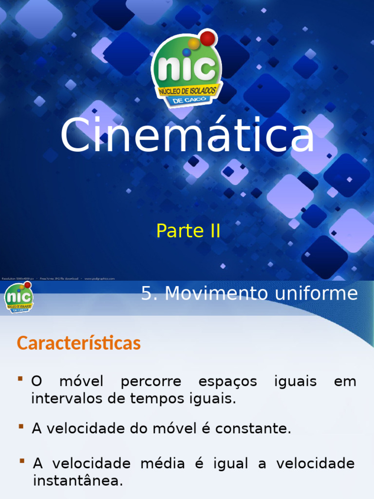 Cinemática - Parte II - Movimento Uniforme - 2017 | PDF