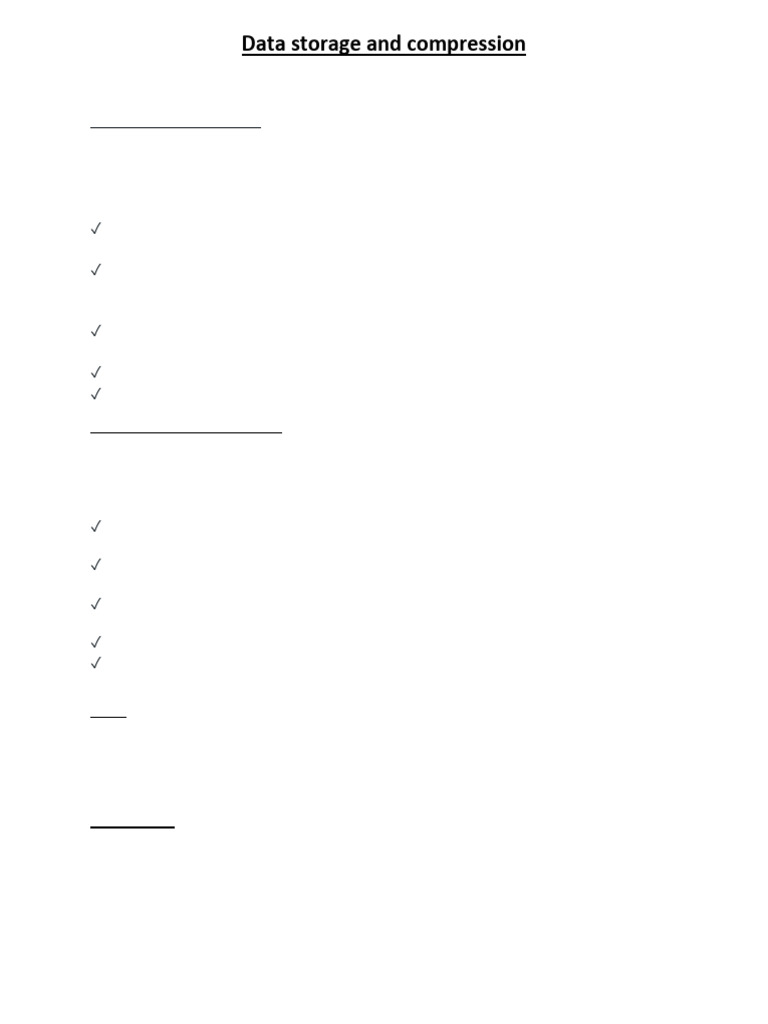 Data Storage and Compression | PDF