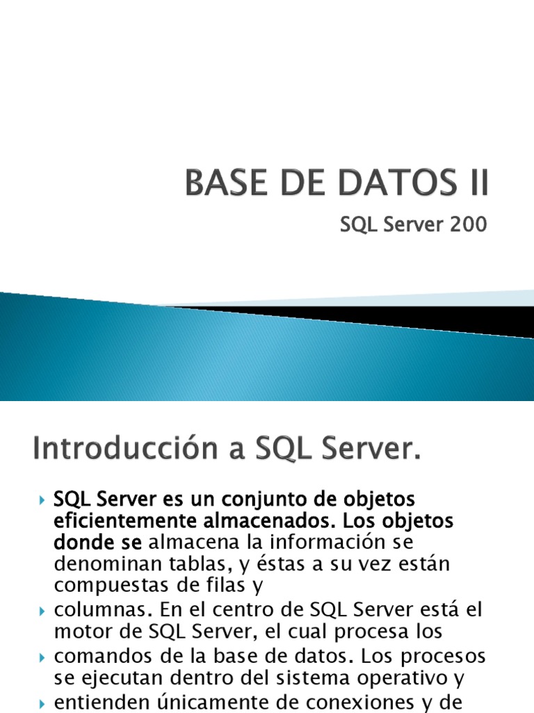 SQL Server Introduccion | PDF | Servidor SQL de Microsoft | Ingeniería Informática