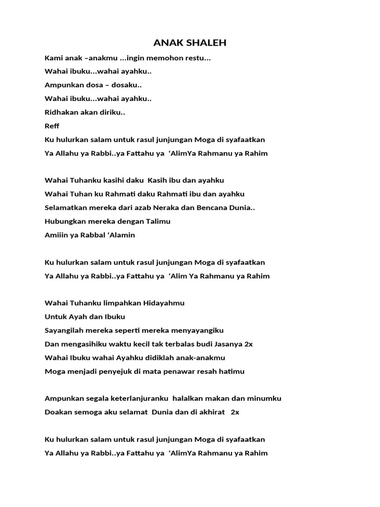 Anak Shaleh | PDF