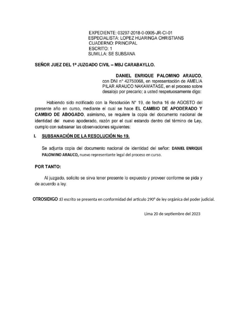 Apersonamiento Comisaria | PDF