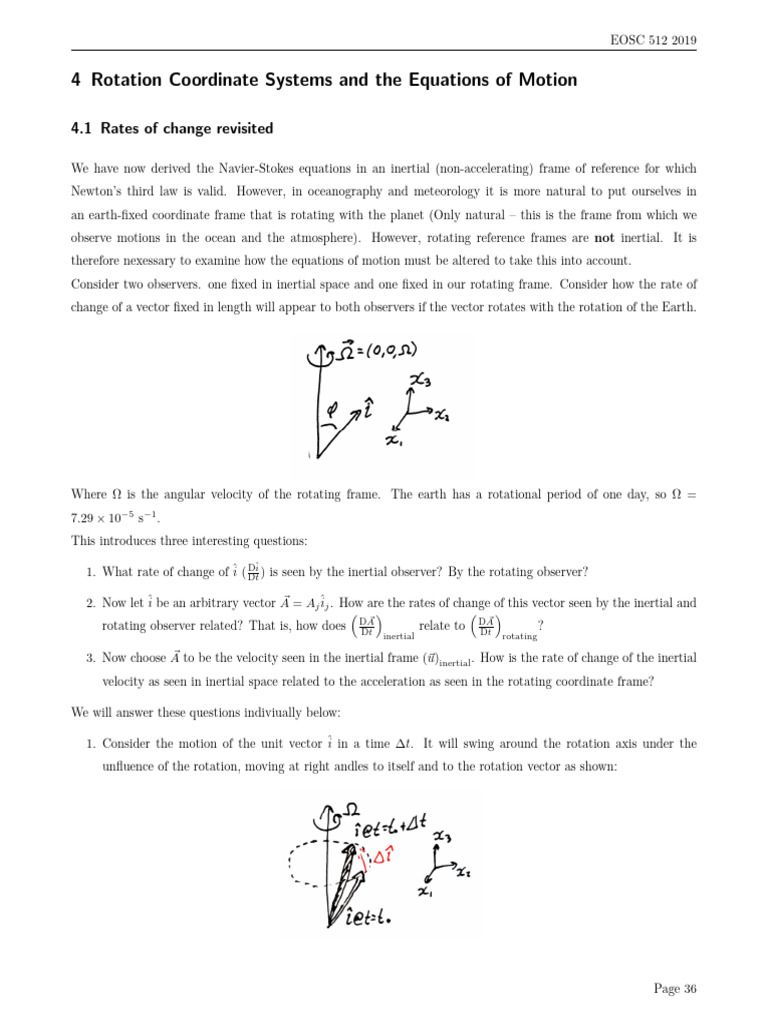 4 Rotating Equations of Motion | PDF