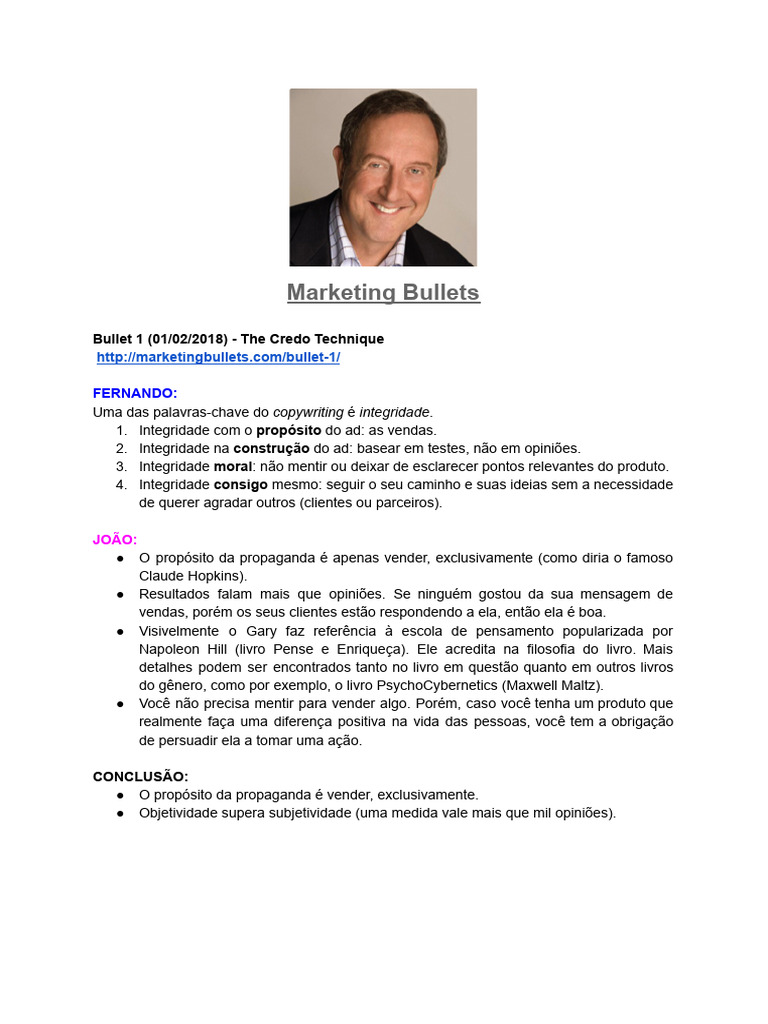 Marketing Bullets Joao Campos | PDF