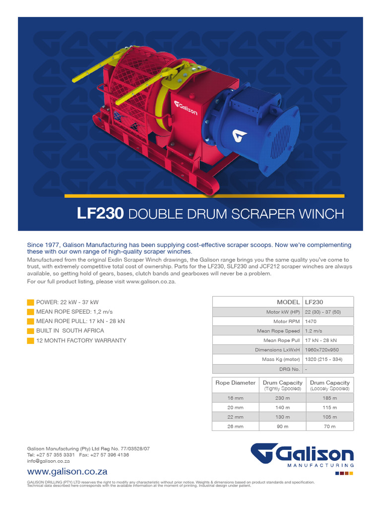 Galison LF230 Scraper Winch Flyer | PDF | Automotive Technologies | Car