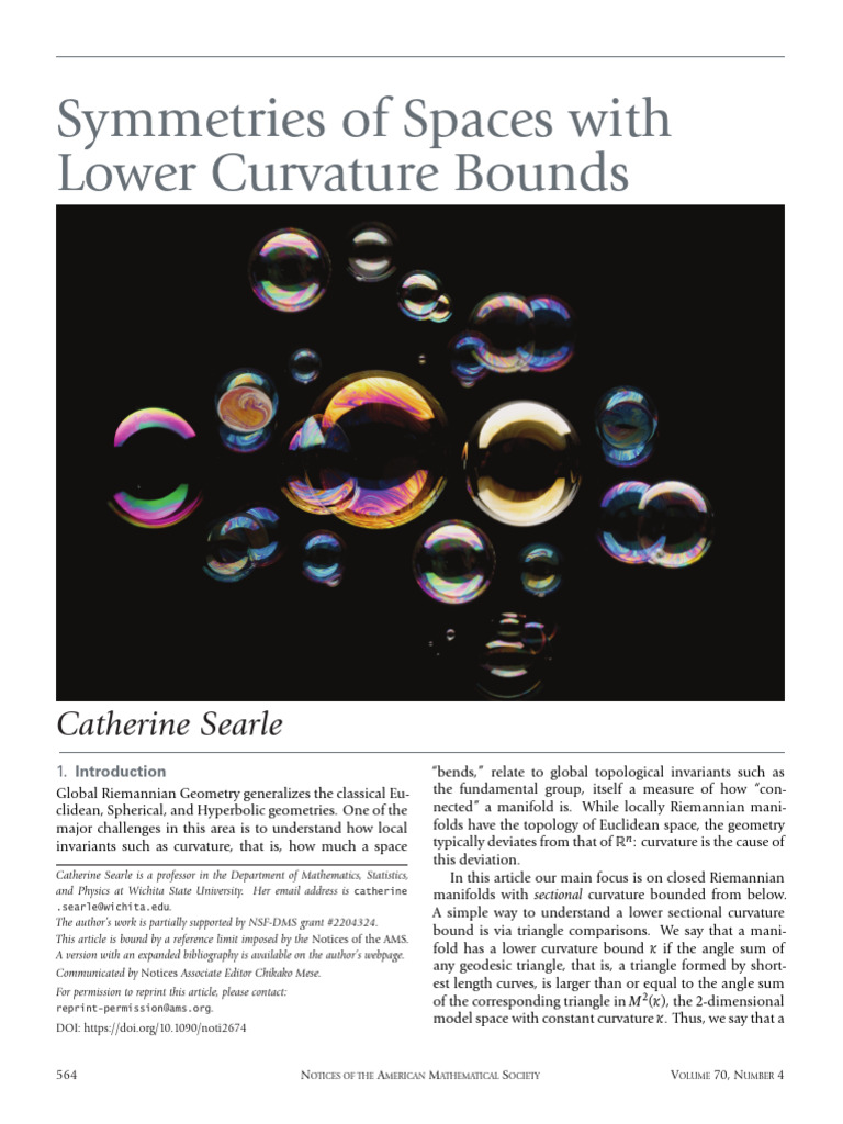 Symmetries of Spaces | PDF | Manifold | Curvature