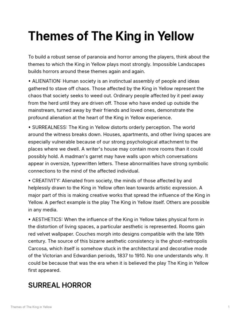 cd86c647-11f7-48a5-810c-aac20cf28715_Themes_of_The_King_in_Yellow | PDF