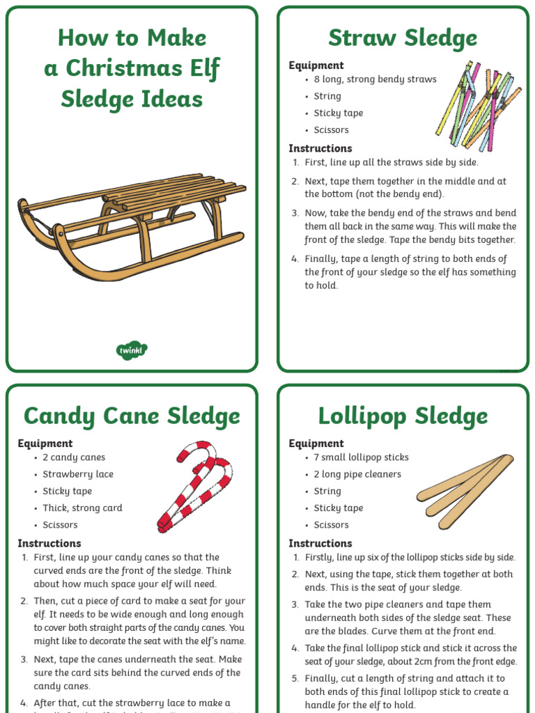 How To Make A Christmas Elf Sledge Activity Pack | PDF