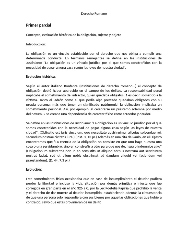 Derecho Romano II | PDF