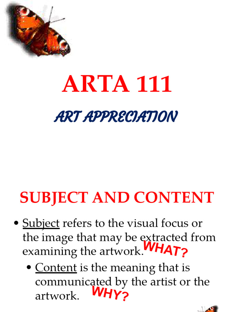 W2 - ARTA 111 Subject and Content | PDF