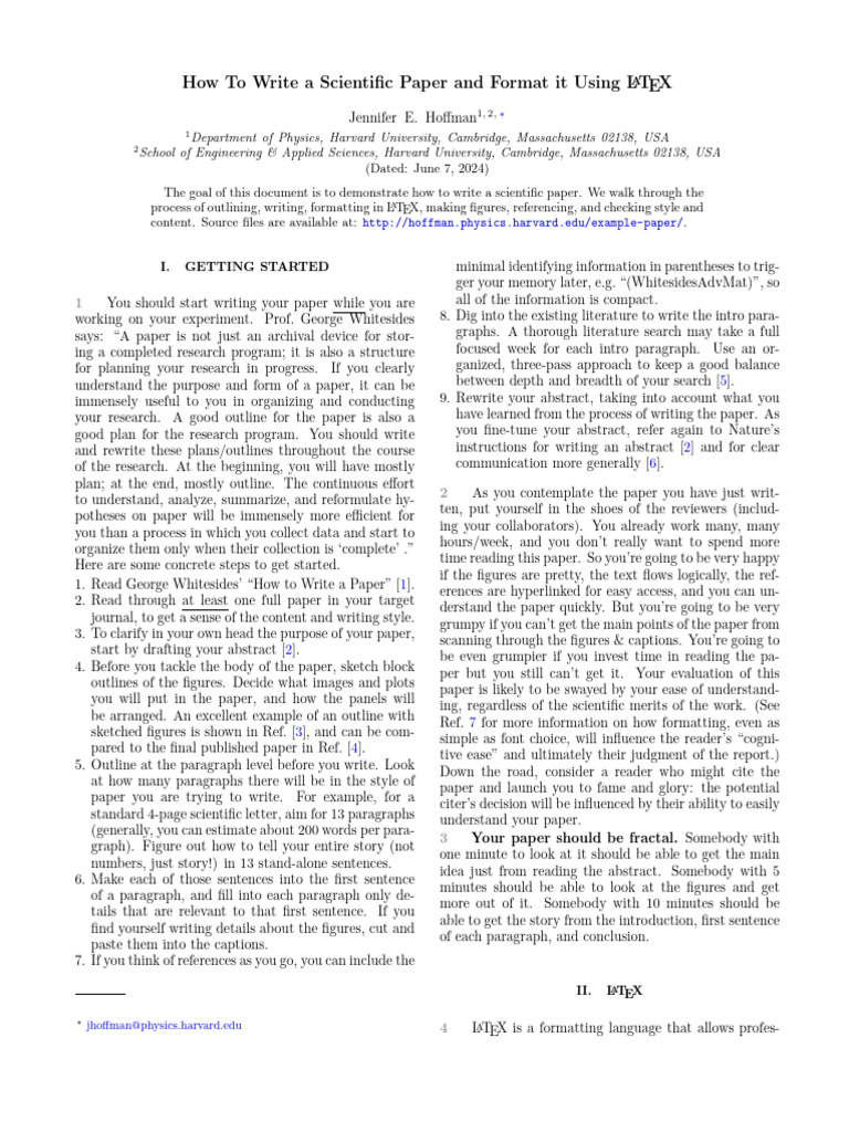 Hoffman Example Paper | PDF
