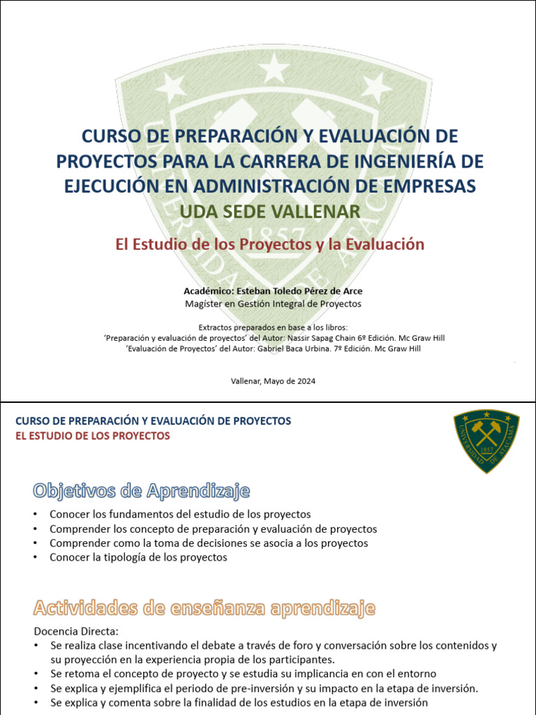El Estudio de Los Proyectos y La Evaluación | PDF | Estudio de ...