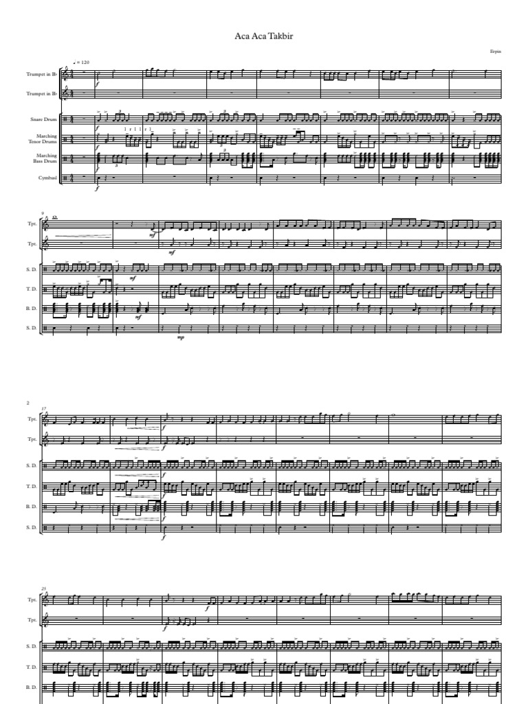 Aca Aca Takbir - Score and Parts - 112431 | PDF