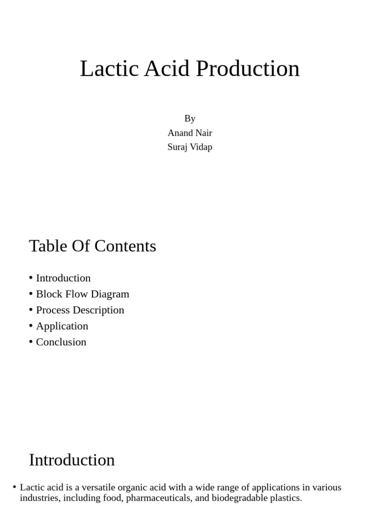 Lactic Acid Production | PDF