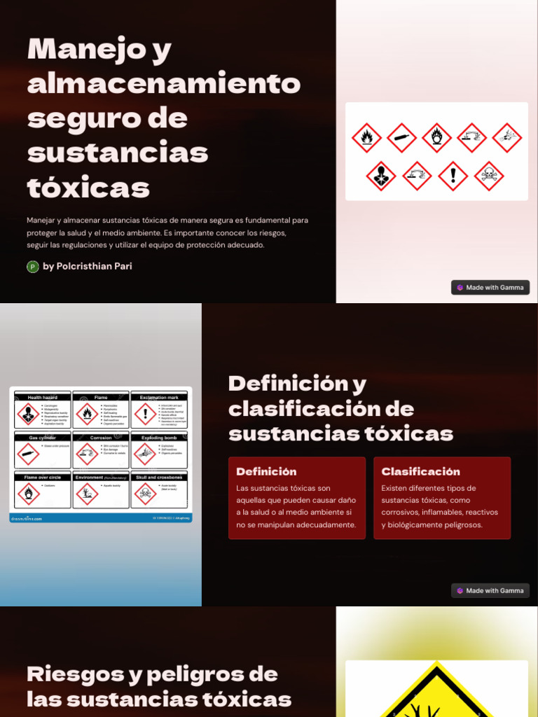Manejo y Almacenamiento Seguro de Sustancias Toxicas | PDF | Toxicidad