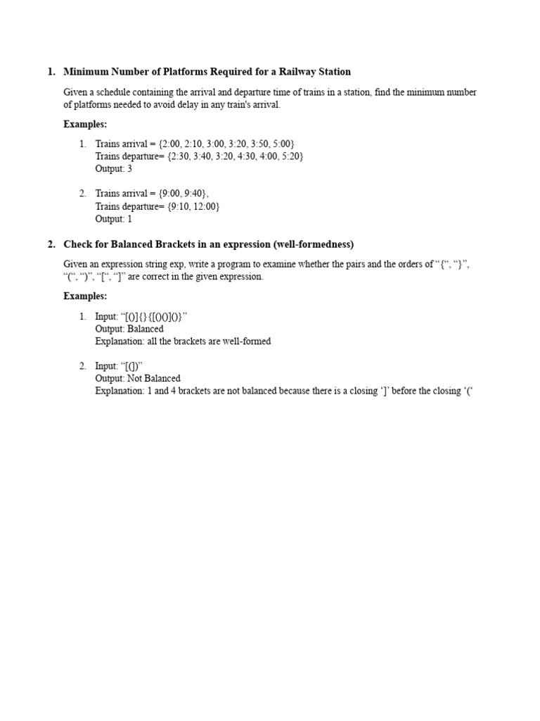 Minimum Platforms for Train Schedules | PDF