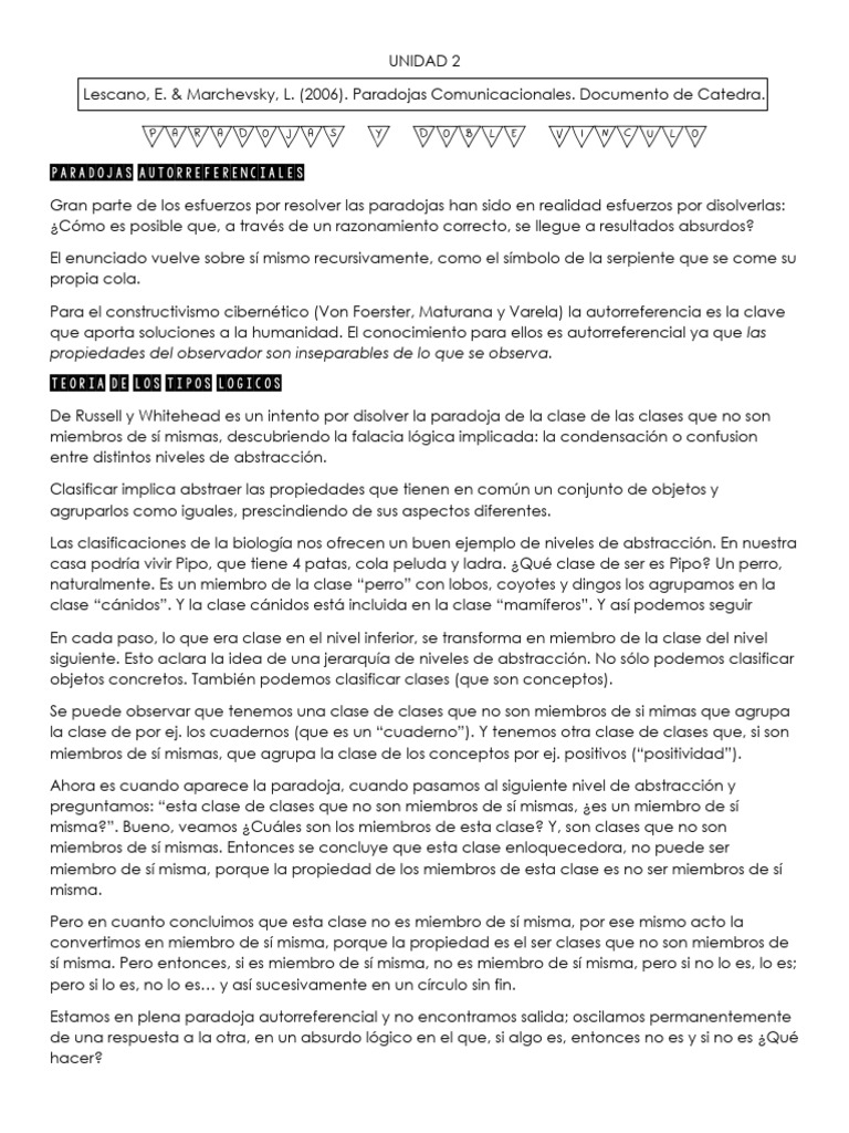 Paradojas Comunicacionales (Lescano y Marchevsky) | PDF