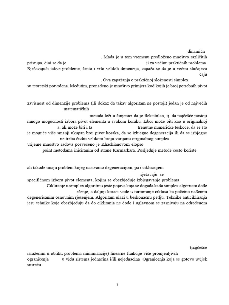 Linearno Programiranje Simplex Metod Predavanja | PDF