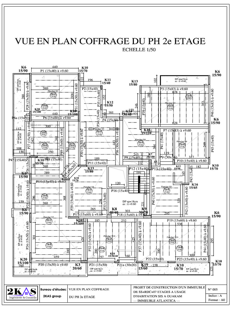 005a - Vue en Plan Coffrage Du PH 2e Etage | PDF