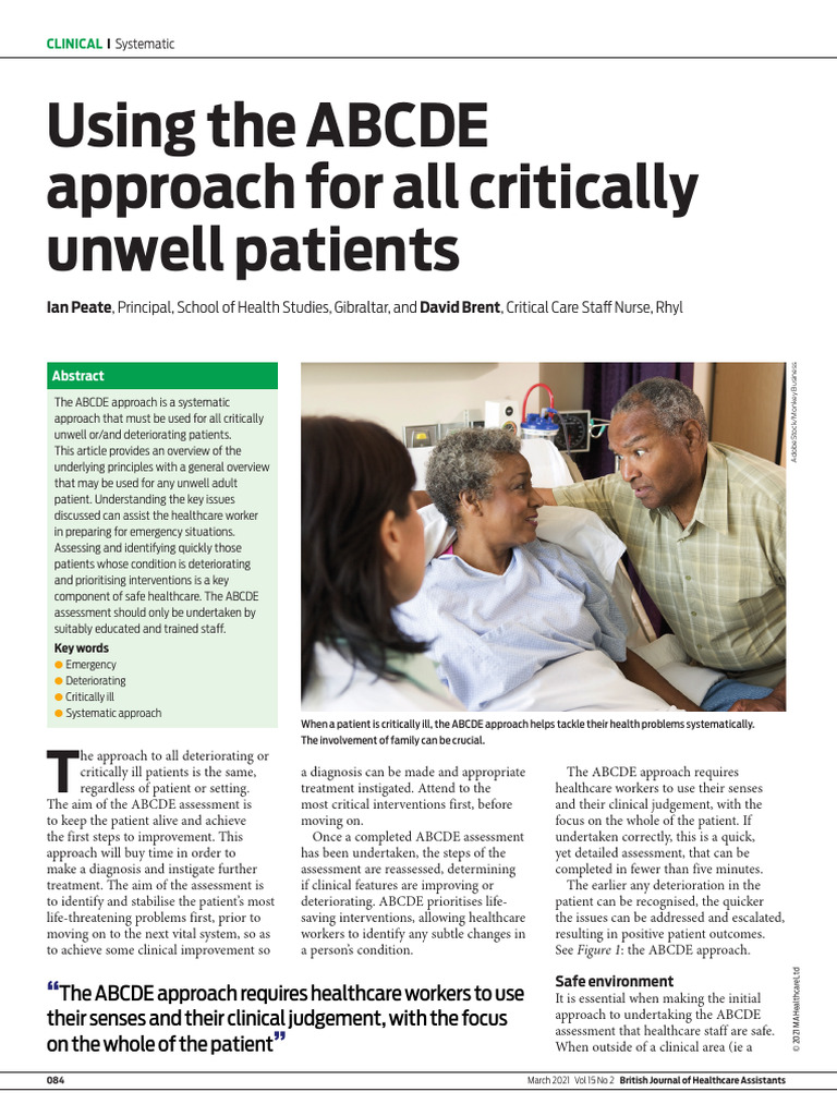 Using The Abcde Approach For All Critically Unwell Patients | PDF ...