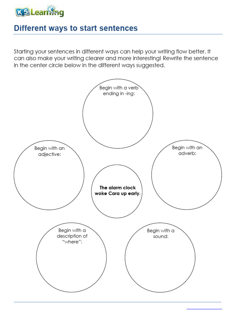 Grade 4 Sentence Starters 7p3 | PDF
