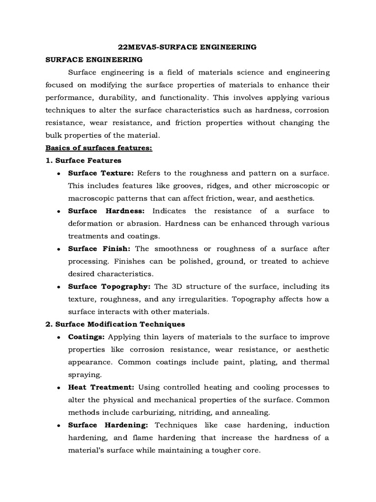 SURFACE ENGINEERING | PDF