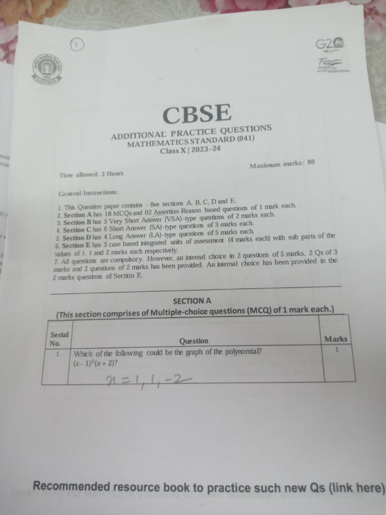 Additional QP Maths (Solved) | PDF